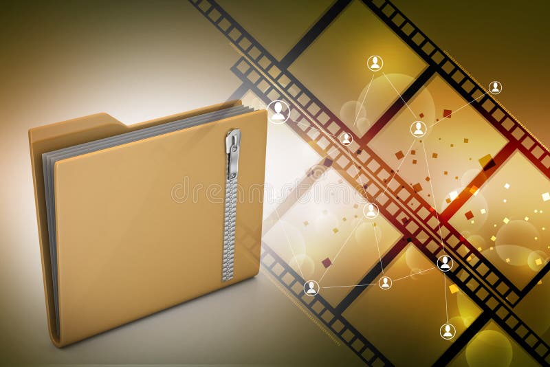 File folder with zip stock illustration. Illustration of folder - 50726897