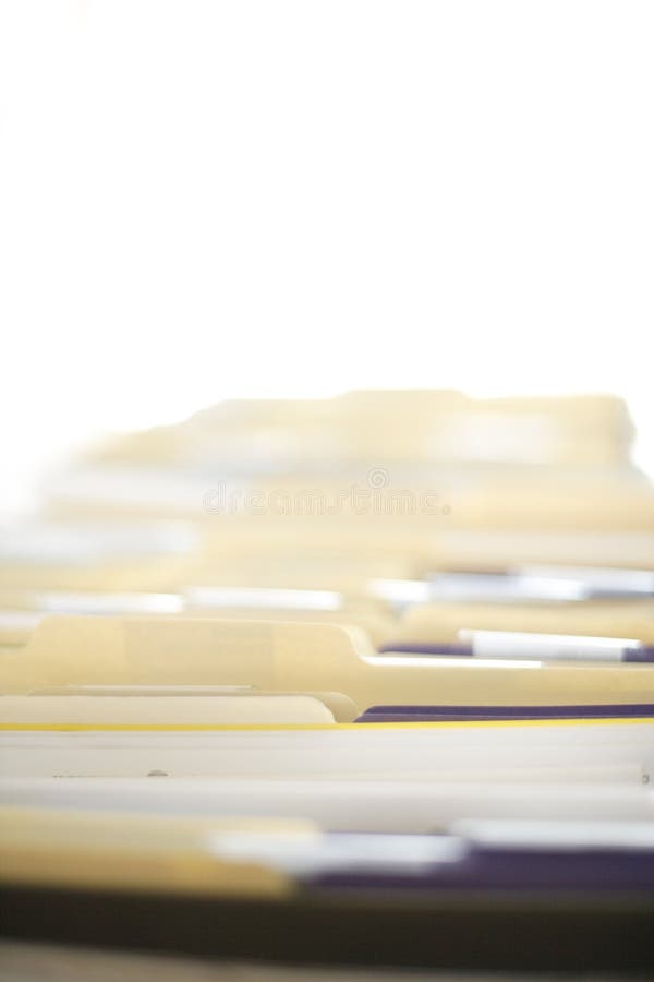 Rows of File Folders Arranged on Shelf with Client Data in Office ...