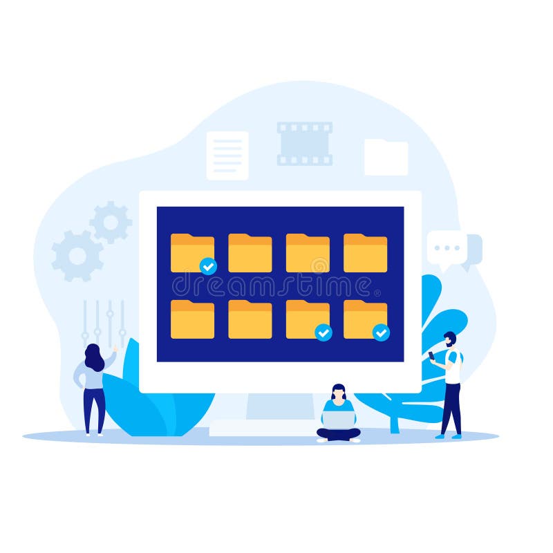 File Folders in a Computer Vector Illustration Stock Vector ...