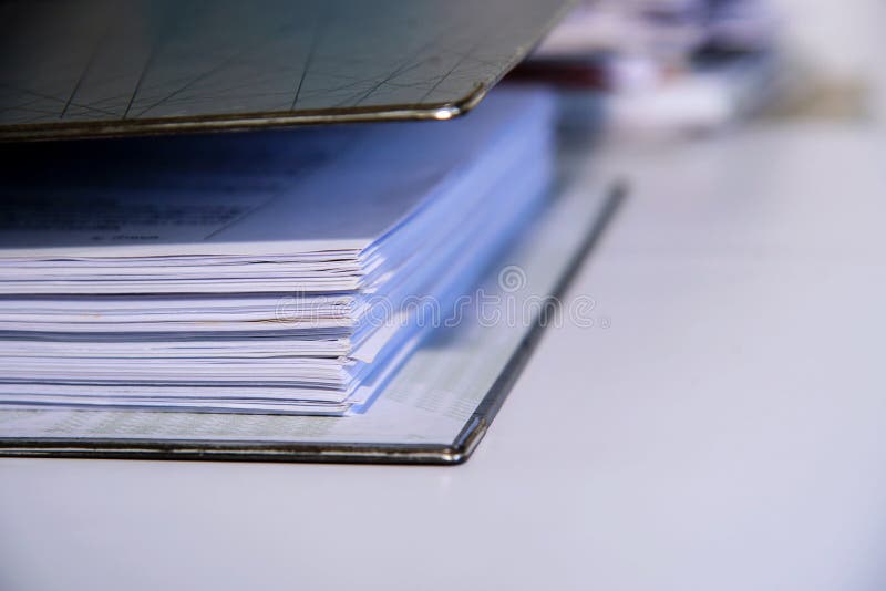 File Folders on the Desk in the Office. Close-up Stock Photo - Image of ...