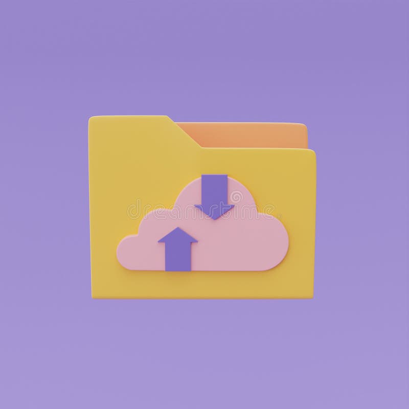 File Folders Document with Cloud Computing Technology Symbol, Online ...