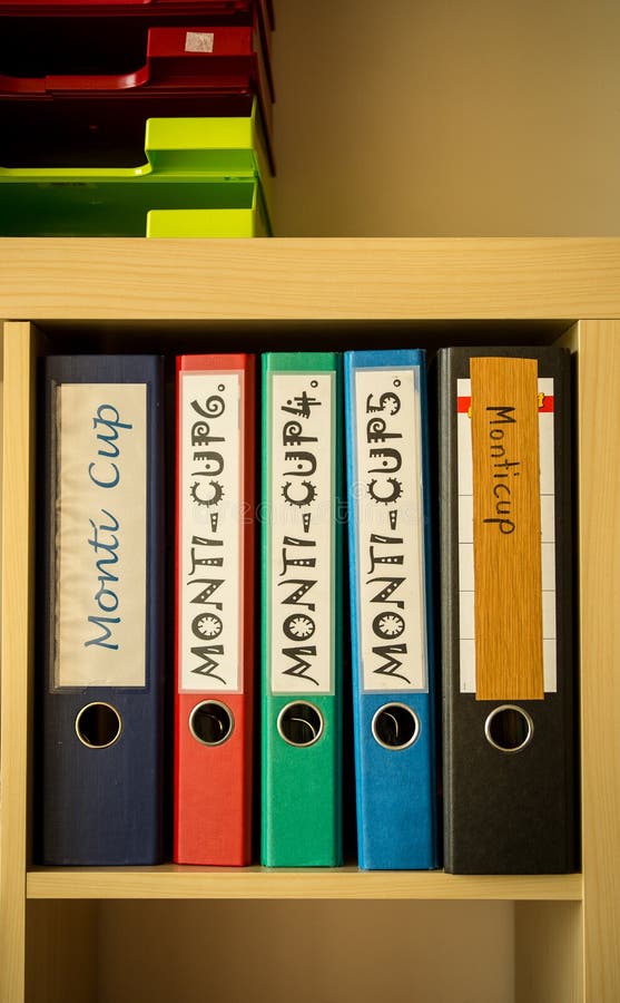 Files Folders in a Shelve Inside a Classroom Stock Photo - Image of ...