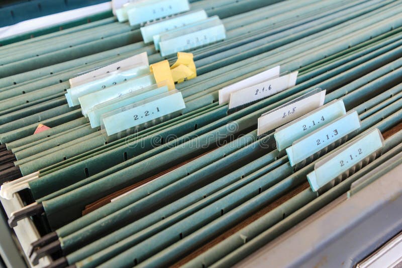File Folders in a Filing Cabinet Stock Photo - Image of investigative ...