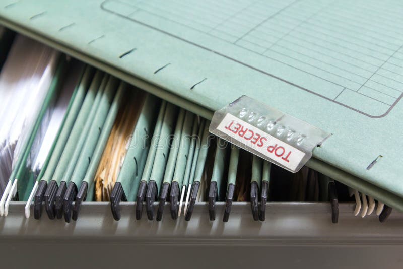 File Folders in a Filing Cabinet Stock Photo - Image of mysterious ...
