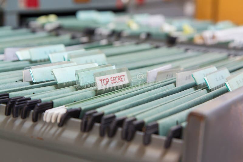File Folders in a Filing Cabinet Stock Image - Image of confidential ...