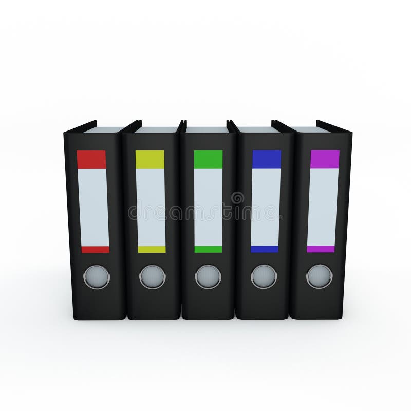 Set Colorful File Folders Isolated White Background Stock Illustrations ...