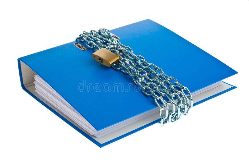File Folders Locked with Chain Stock Image - Image of privacy, file ...