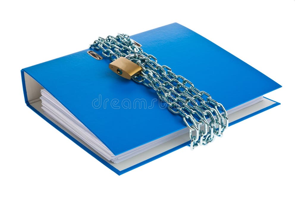 File Folders Locked with Chain Stock Image - Image of privacy, file ...