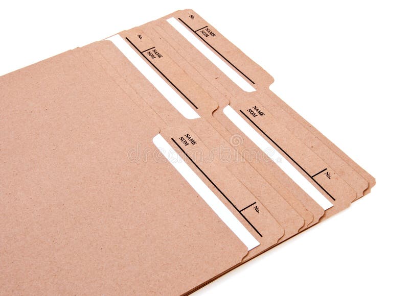 File Folders with Name Tabs Stock Photo - Image of document, manilla ...