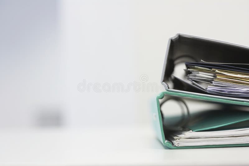 File Folders on Office Desk Stock Image - Image of information, file ...