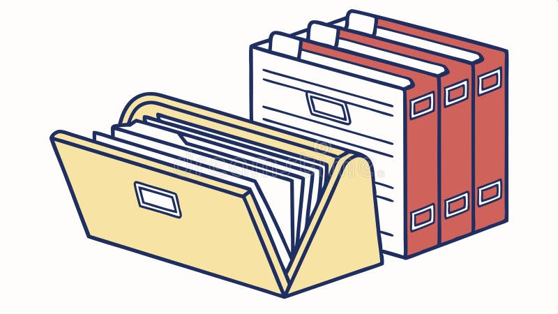 File Folders Outline, Document and Archive Icons Set. Vector Design ...