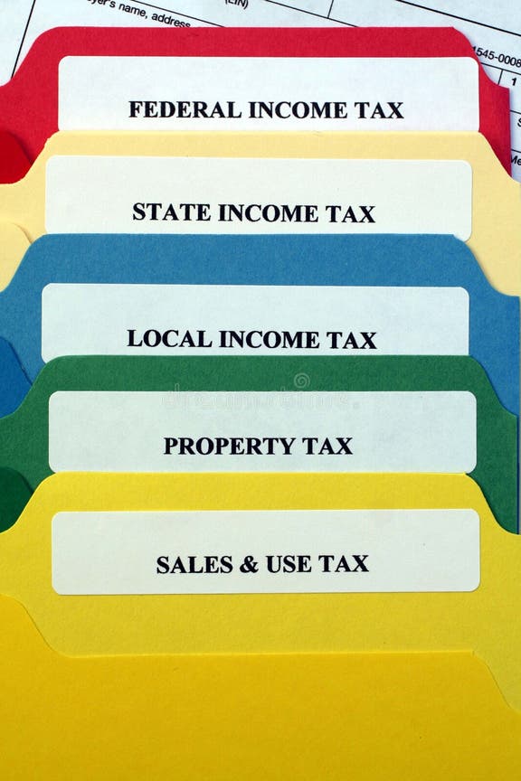 File Folders of Taxes stock photo. Image of local, state - 1338472