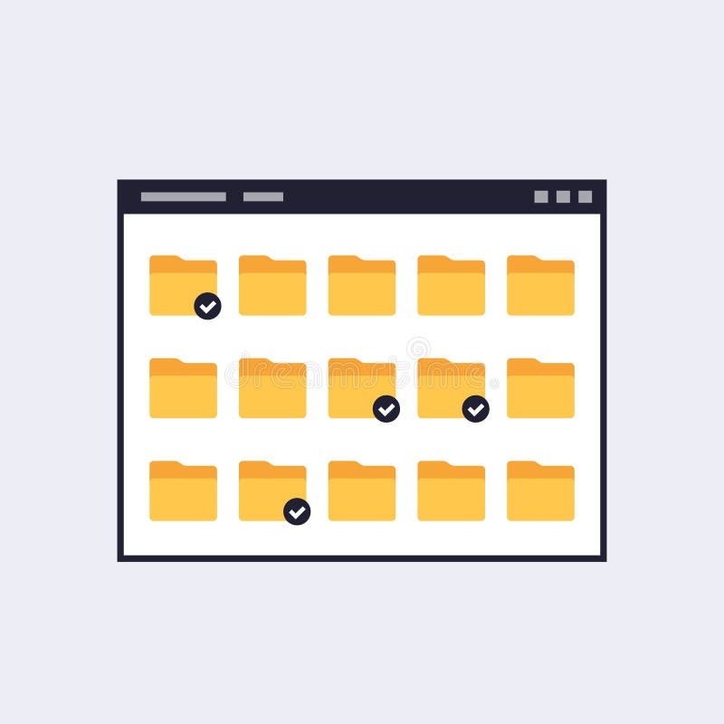 File Folders Vector Ui Design Stock Vector - Illustration of online ...