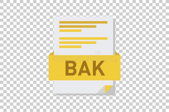 Vector Illustration of BAK Document Icon on Transparent Background ...