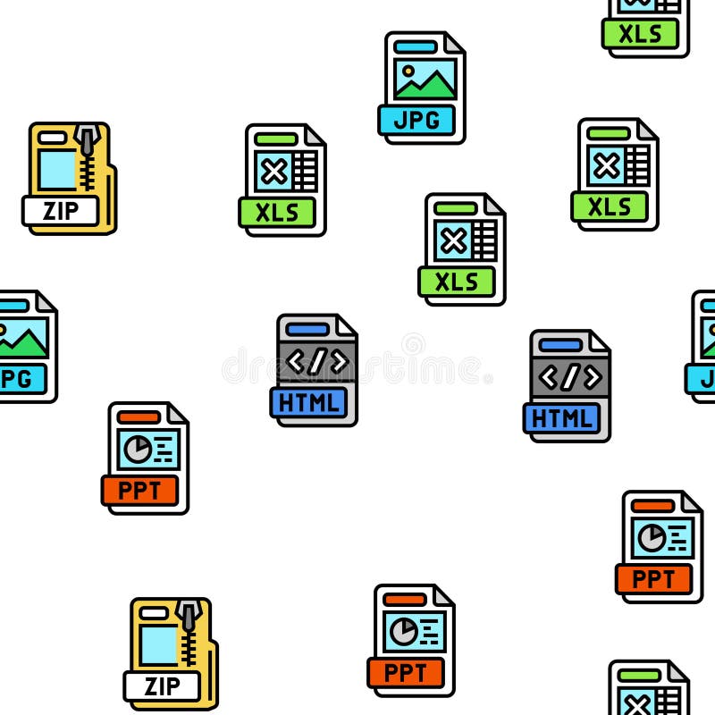 File Format Document Vector Seamless Pattern Stock Vector ...