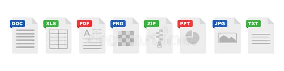 File Format Flat Icon Set. Document File Icons Editorial Stock Photo ...
