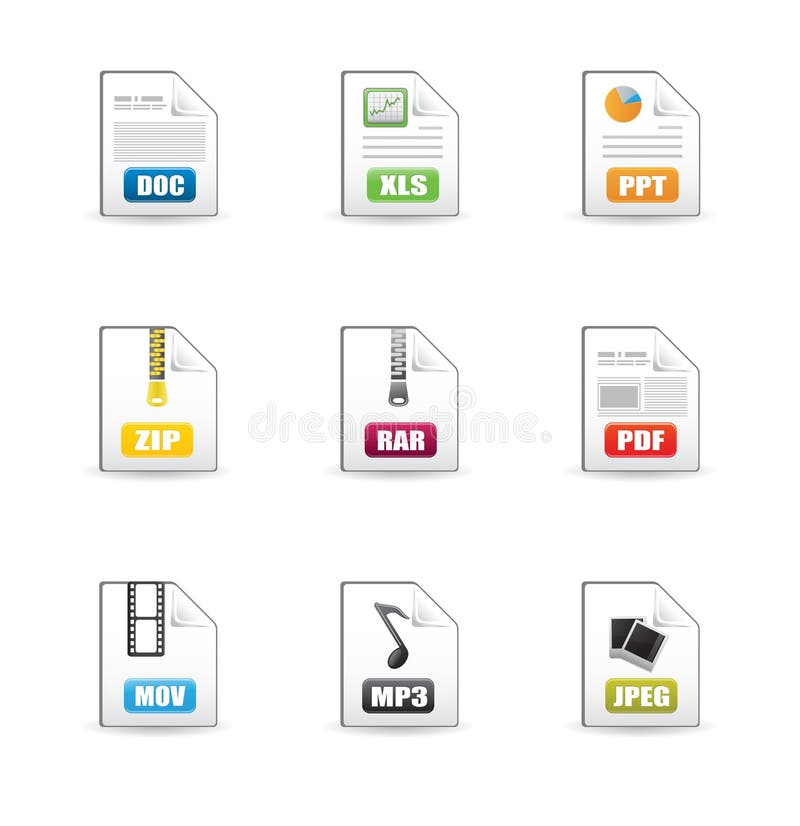 File type 3d icons set. stock vector. Illustration of format - 21709906