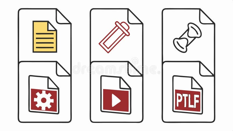File Format Icons Set Digital Files Media Types Document Formats Vector Design Generative Ai