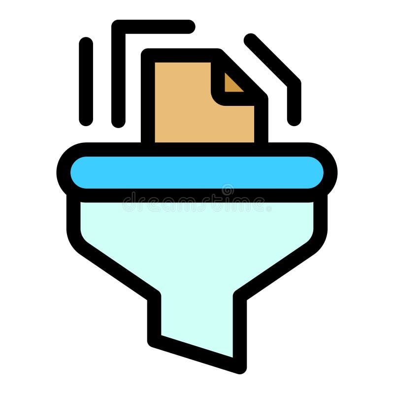 File Funnel Filter Icon Vector Flat Stock Vector - Illustration of file ...