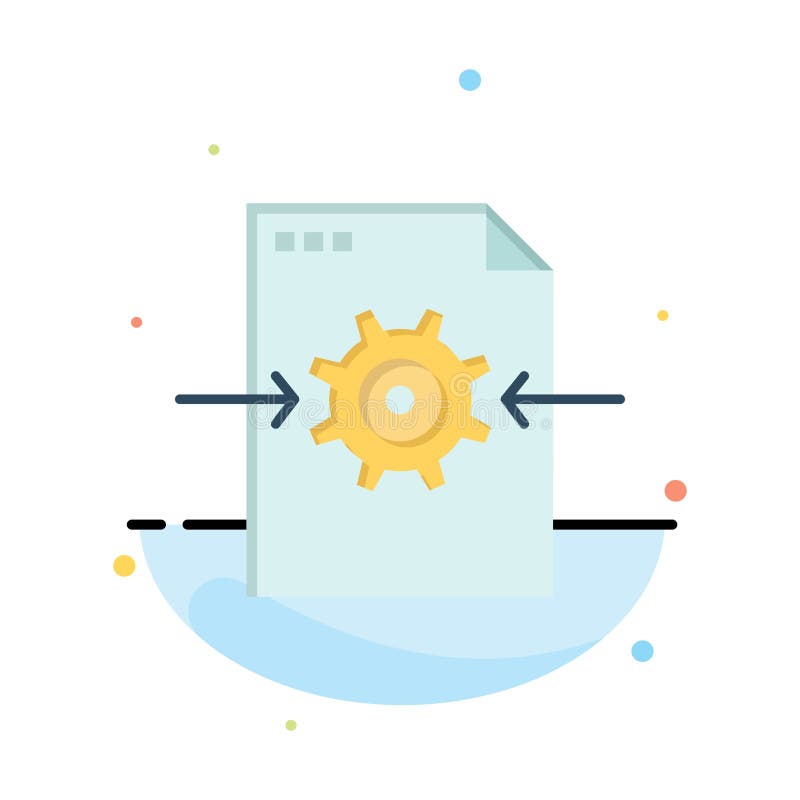 File, Gear, Setting, Arrow Abstract Flat Color Icon Template Stock ...