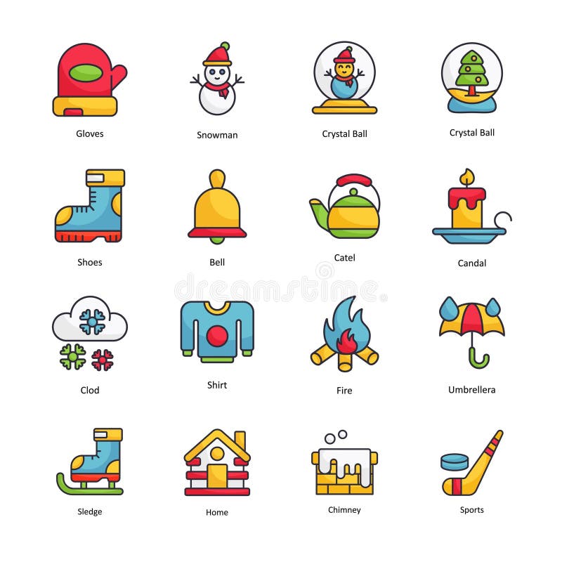 Winter Vector Fill Outline Icon Design Illustration. Winter Symbol on ...