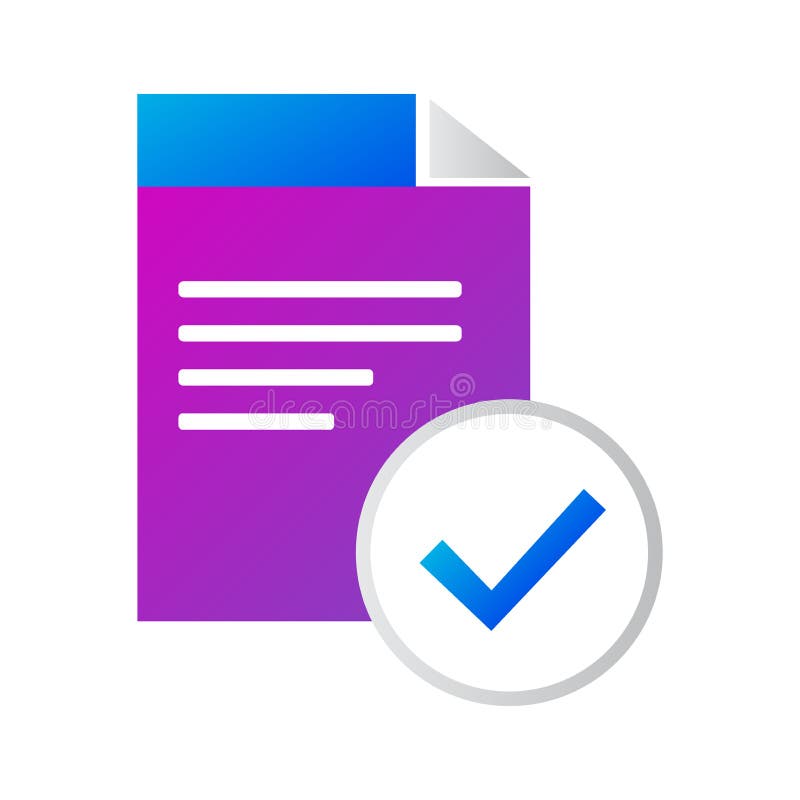 File Icon. File with Checkmark Icon Stock Vector - Illustration of ...