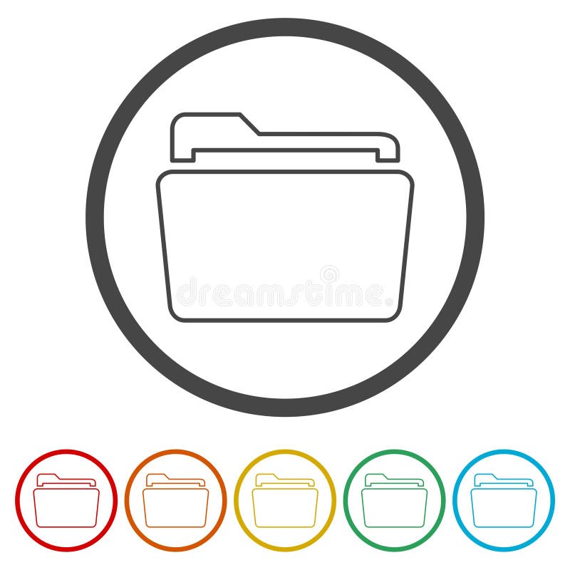 File Icon, Folder Icon, 6 Colors Included Stock Illustration ...