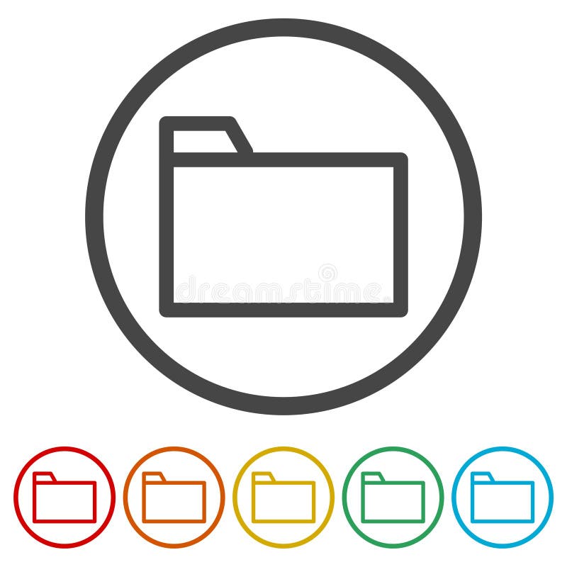 File Icon, Folder Icon, 6 Colors Included Stock Vector - Illustration ...