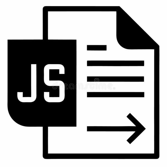 File Icon, JS Document, JavaScript Code, Black and White Design Stock ...