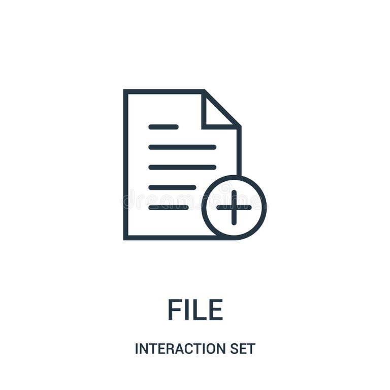 File Icon Vector from Interaction Set Collection. Thin Line File ...