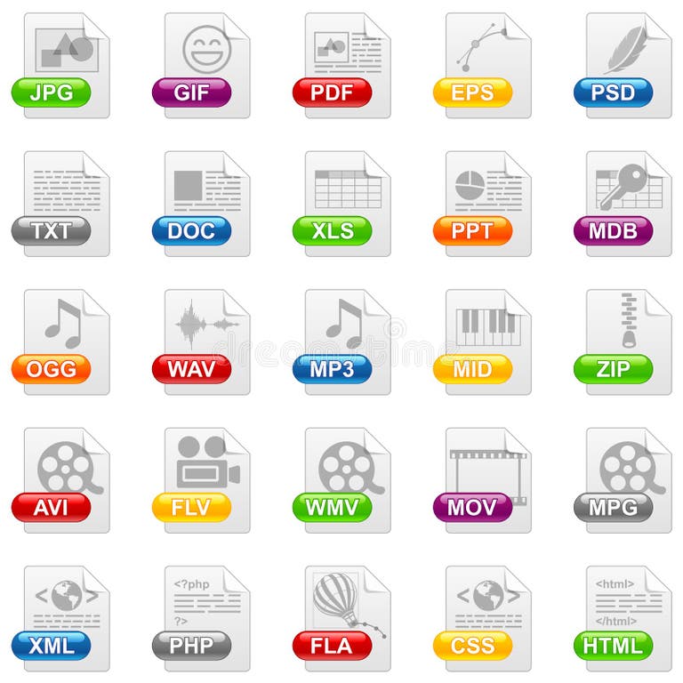 File icons stock illustration. Illustration of code, format - 10551283