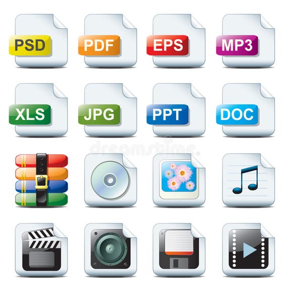 File icons stock vector. Illustration of isolated, paper - 8548068