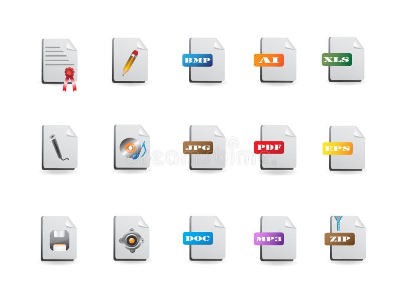File icons set stock vector. Illustration of opendocument - 14376696