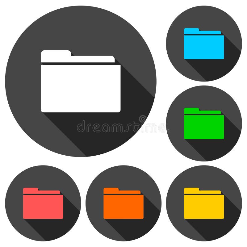File Icons Set with Long Shadow Stock Vector - Illustration of shadow ...