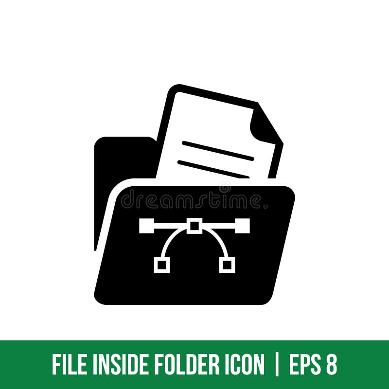 File Inside Folder Icon Vector Template Solid Color Stock Vector ...