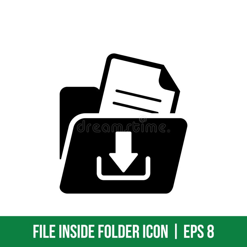 File Inside Folder Icon Vector Template Solid Color Stock Vector ...