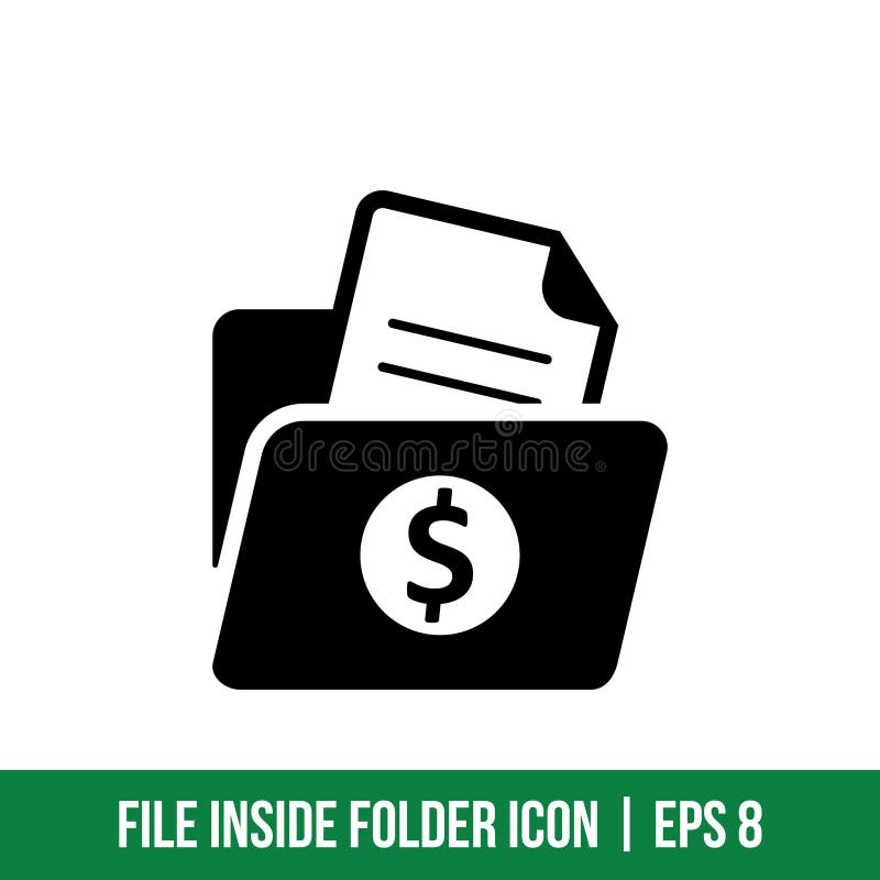 File Inside Folder Icon Vector Template Solid Color Stock Vector Illustration Of Digital