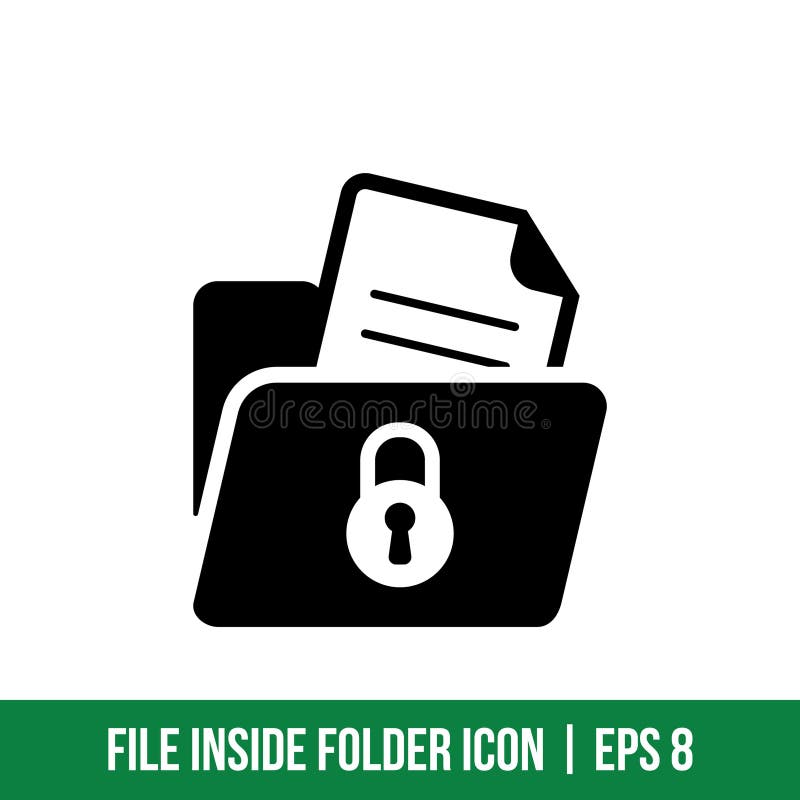 File Inside Folder Icon Vector Template Solid Color Stock Vector ...