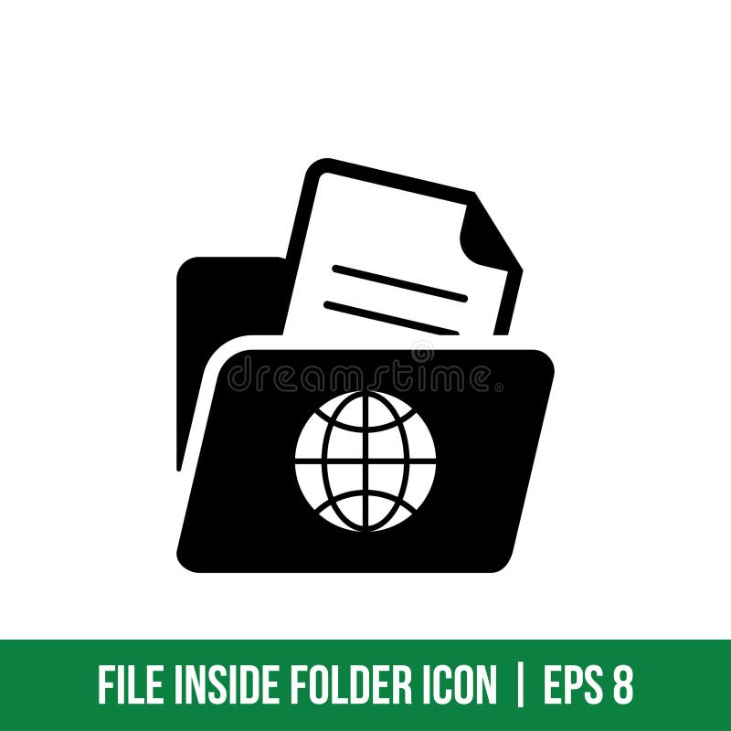 File Inside Folder Icon Vector Template Solid Color Stock Vector ...