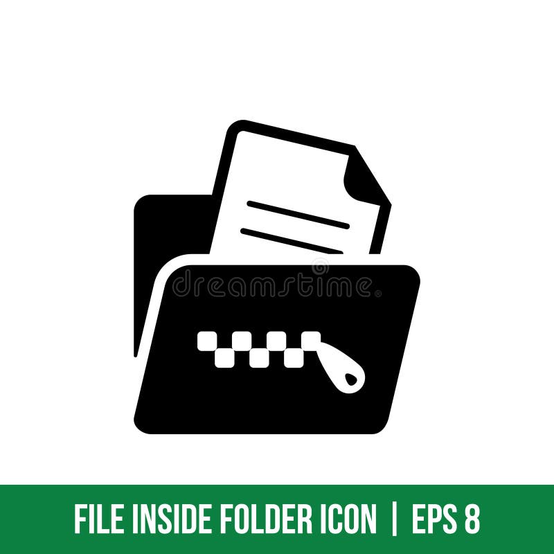 File Inside Folder Icon Vector Template Solid Color Stock Vector ...