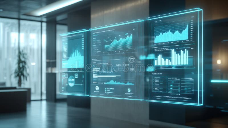 File Integration, Advanced Holographic Display Illustrating a Document ...