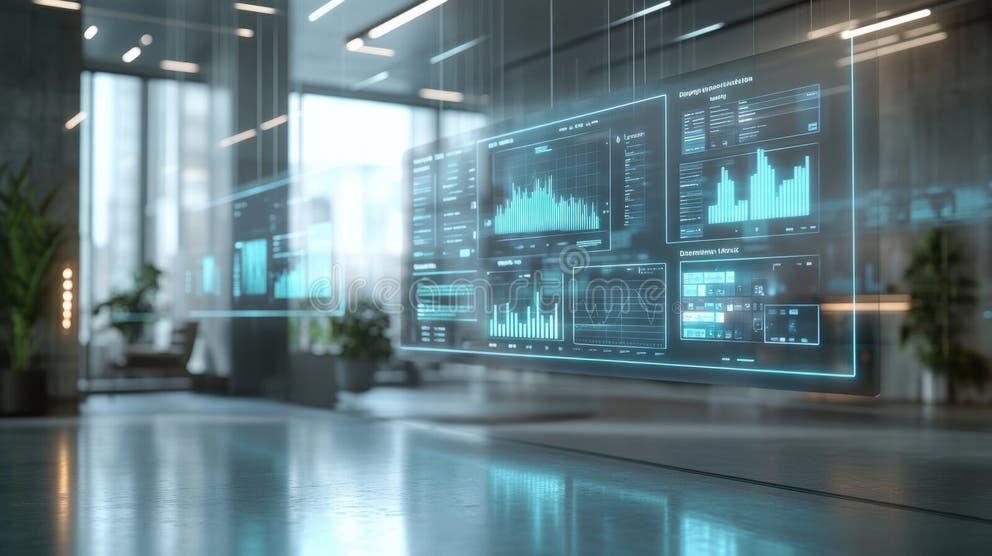 File Integration, Advanced Holographic Display Illustrating a Document ...