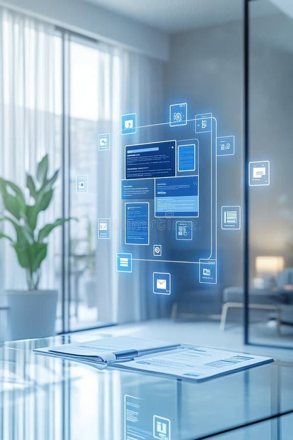 File Integration, Floatings Icons of a Document Collaboration Platform ...