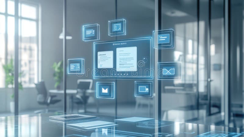 File Integration, Floatings Icons of a Document Collaboration Platform ...