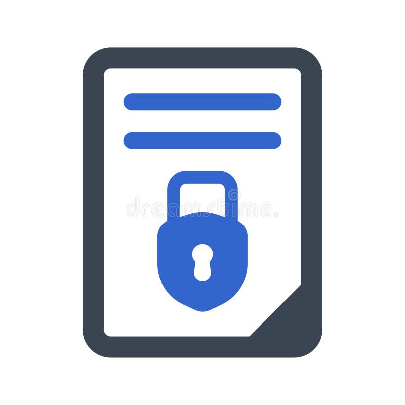 File lock icon stock vector. Illustration of paper, vector - 205078575