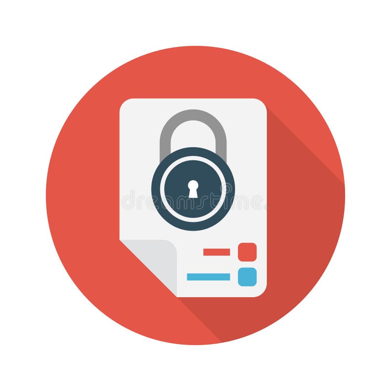 File Lock, Protected File, Flat Icon Vector Illustration Stock Vector ...