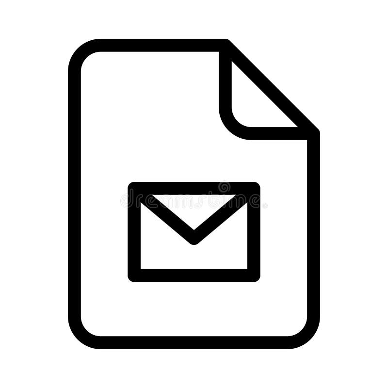File mail line VECTOR icon stock illustration. Illustration of product ...