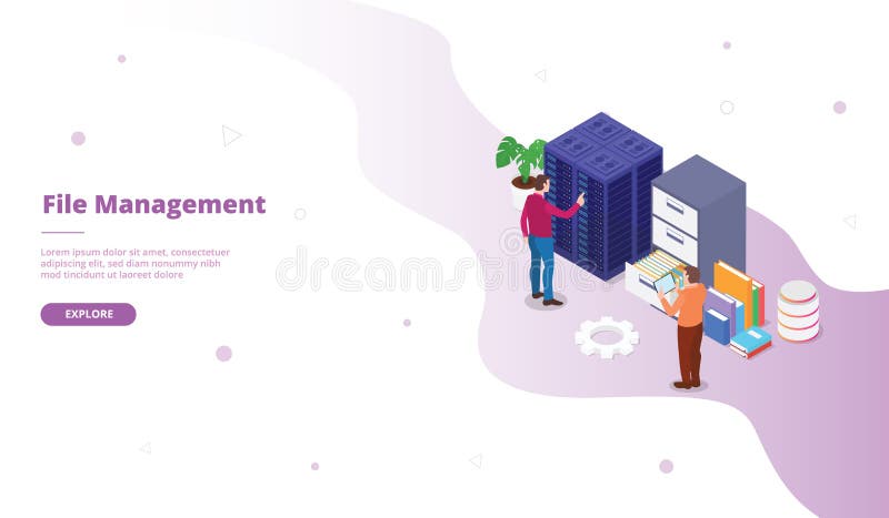 File Management Campaign for Web Website Template Page Landing Home ...