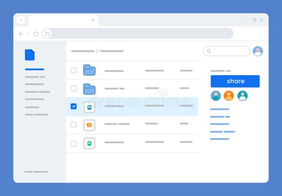 File Management and Cloud File Sharing Service User Interface Digital ...