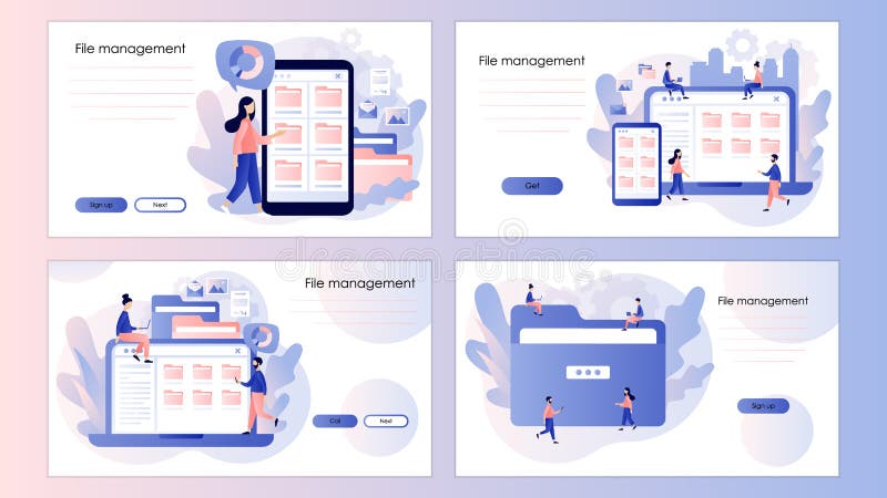 File Management Concept. Data Storage. Folders, Documents and Media ...